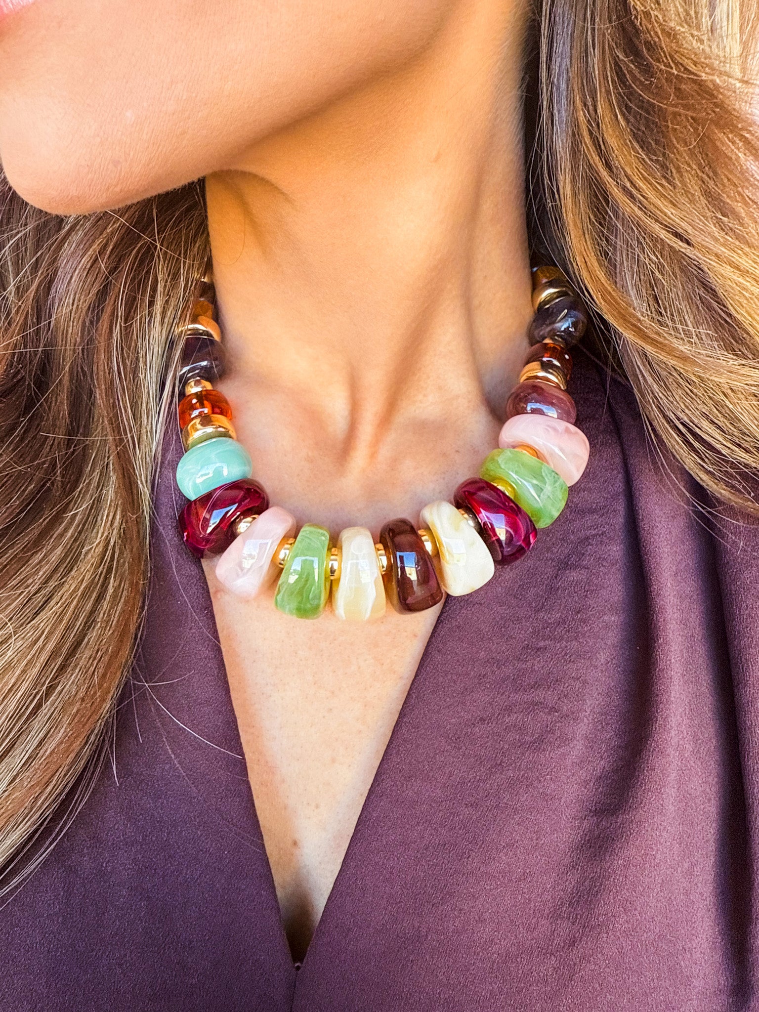 Athena Marble Bead Necklace Set
