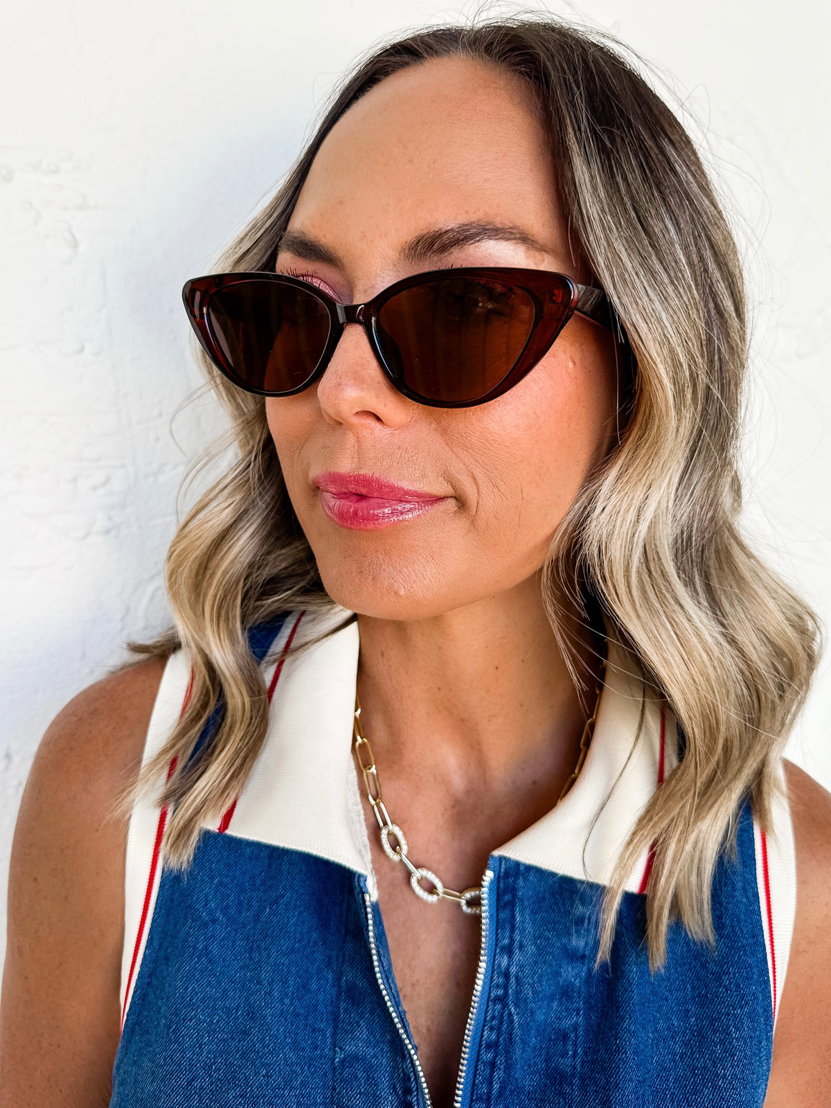 Gemma Cat Eye Sunglasses-Brown — Ruthie Grace